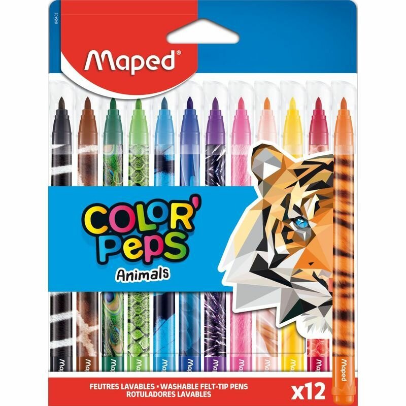 Фломастеры Maped Animals, 12 цветов, в коробке (845403)