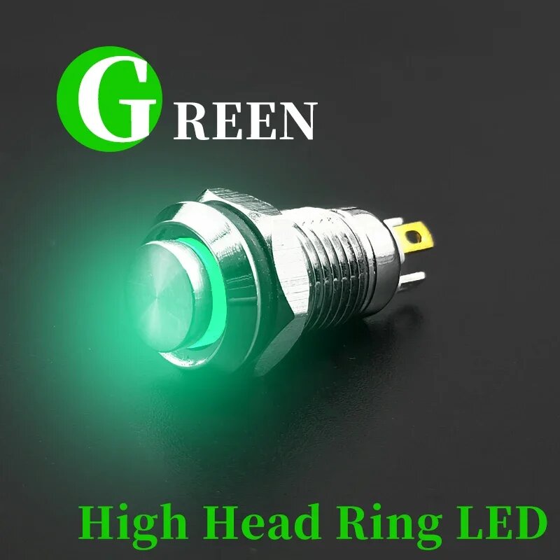Зеленый LED High Head Ring, 8 мм, 100-240V