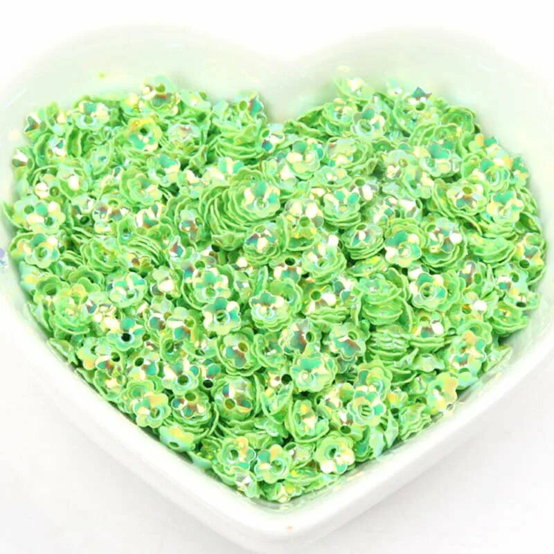 Изумрудные цветочные пайетки 4 мм, 10 г