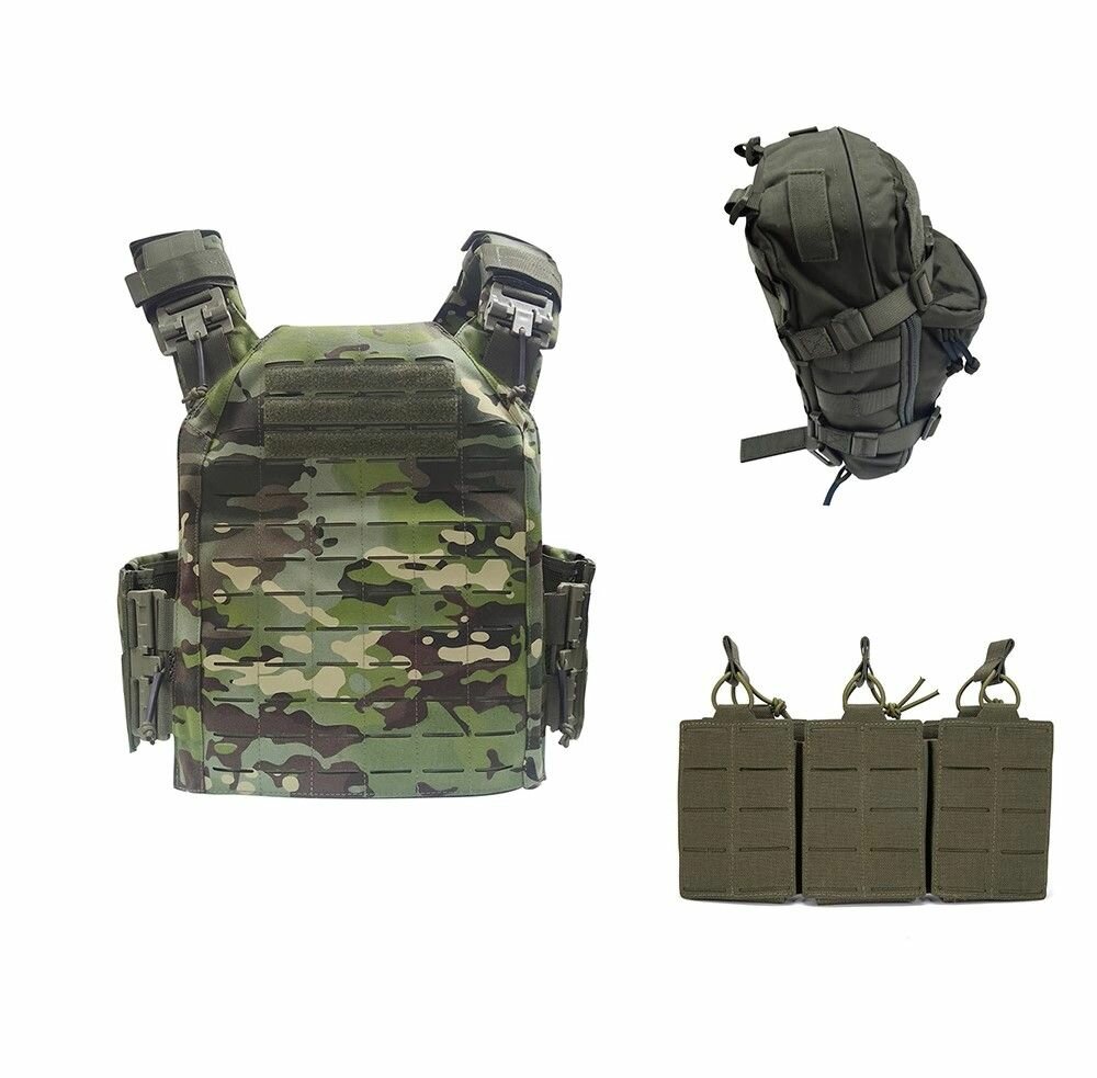 Тактический быстросъемный бронежилет (плитник) с подсумками (без пластин) разгрузочный жилет