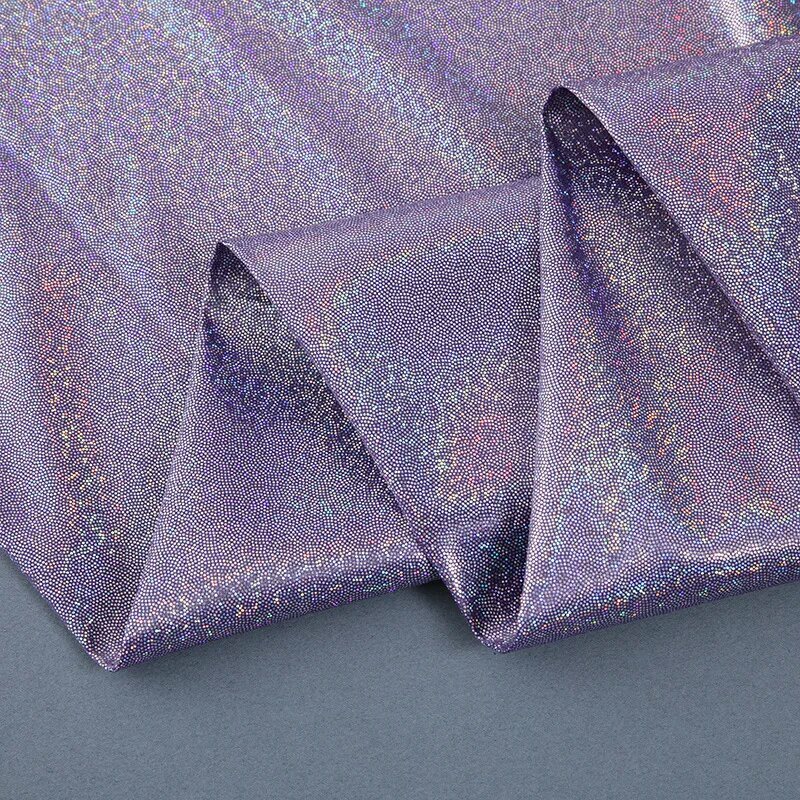 Голографическая блестящая ткань из полиэстера Jaggo 150*50 см Фиолетовый, Темно-фиолетовый