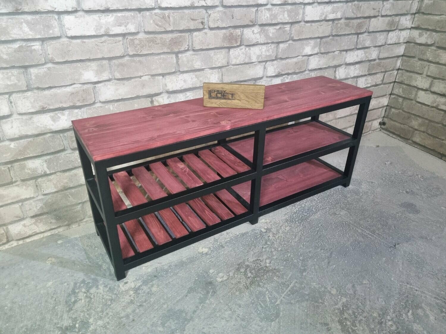 Скамейка для обуви в прихожую "EasyLOFT" в стиле лофт, для дома и дачи, 120х30х50 см.