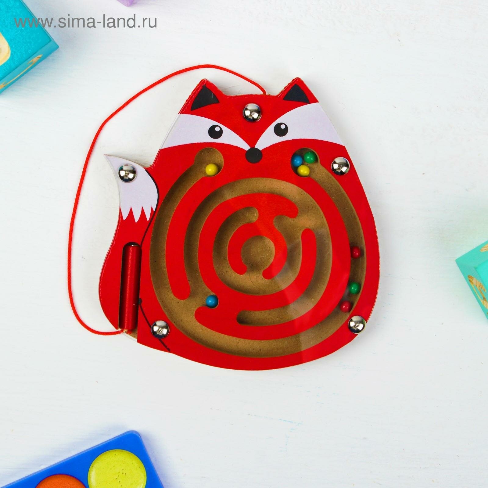 Лабиринт логический ЛАС играс "Лиса", дерево/магнит/пластик, от 3 лет