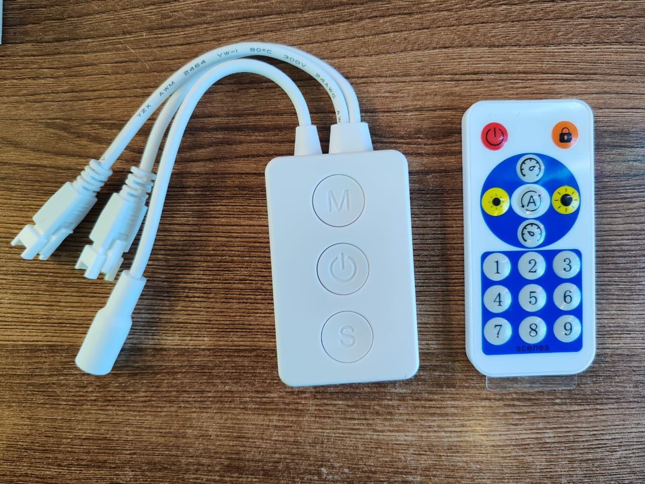 SP601E музыкальный контроллер на 2 канала по 600 пикселей на канал, с BLUETOOTH управлением и пультом РФ. Для управления RGB SPI лентой - бегущий огонь.