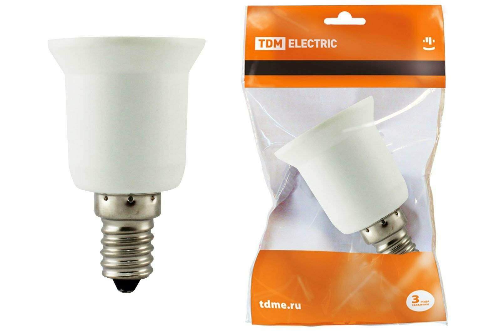 Патрон переходник с цоколя Е14-Е27 ТДМ