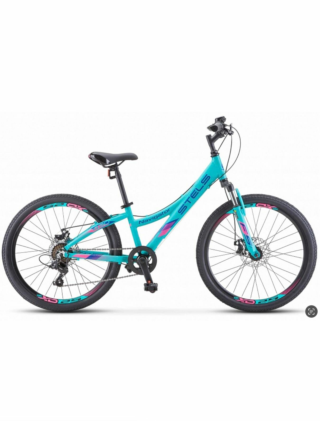 Велосипед подростковый MTB горный STELS, Navigator-430 MD 24 V010 (м), рама 11.5, колеса 24, 6 скор. Мятный, на рост 130-145