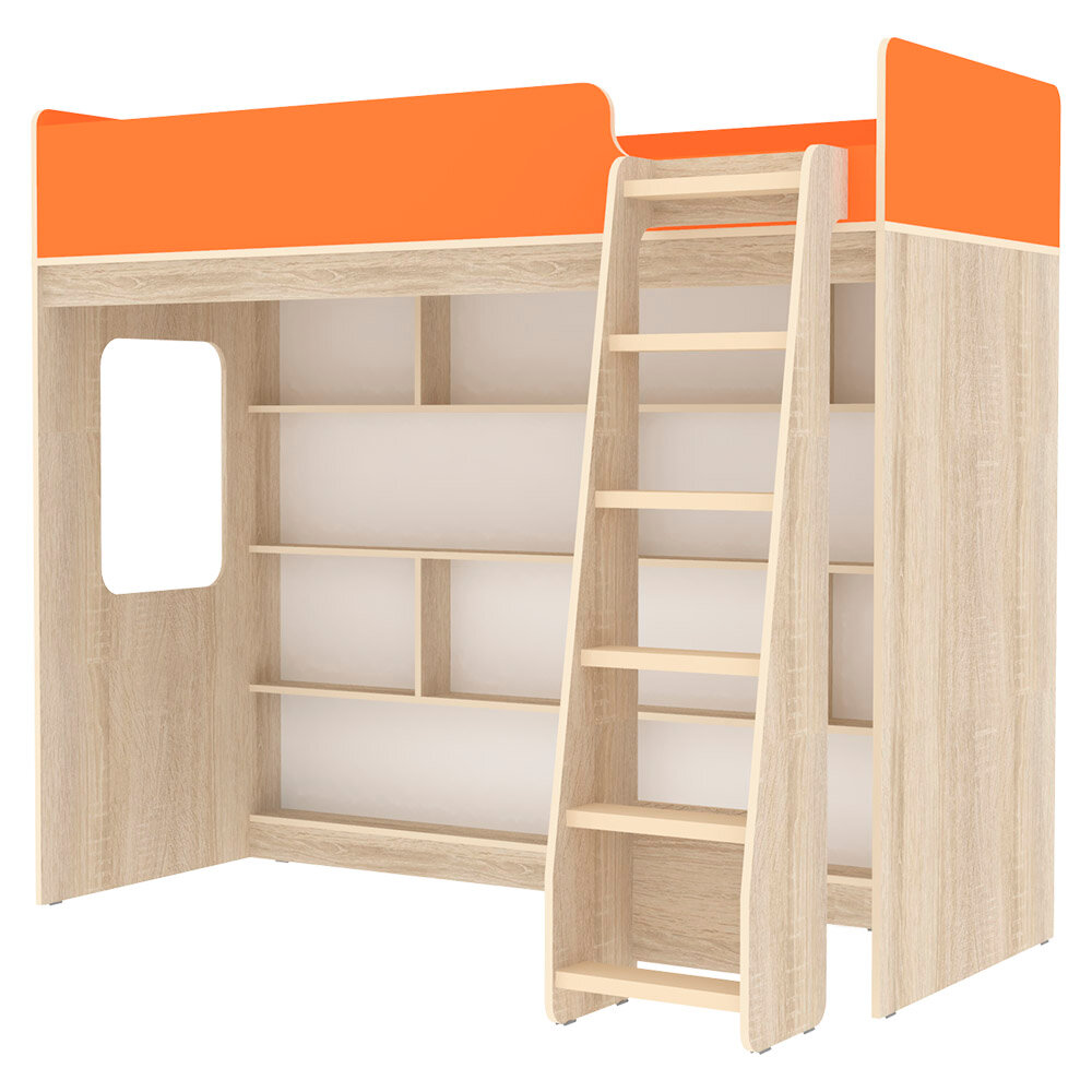 Кровать чердак Л-C601.2 75x175 Дуб Сонома Оранжевый