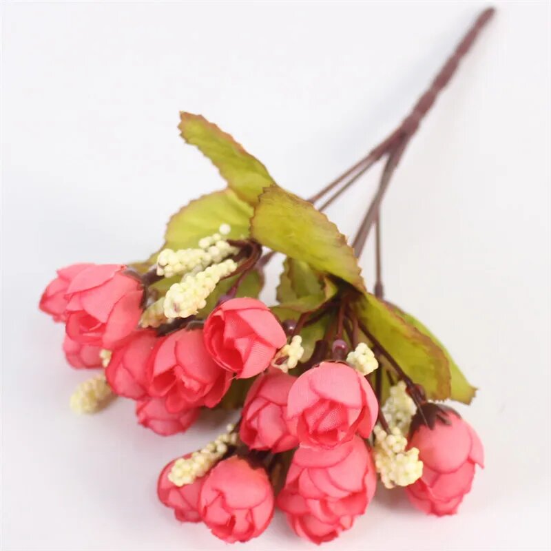 Искусственные розы розовые, 15 шт, Color: B Pink
