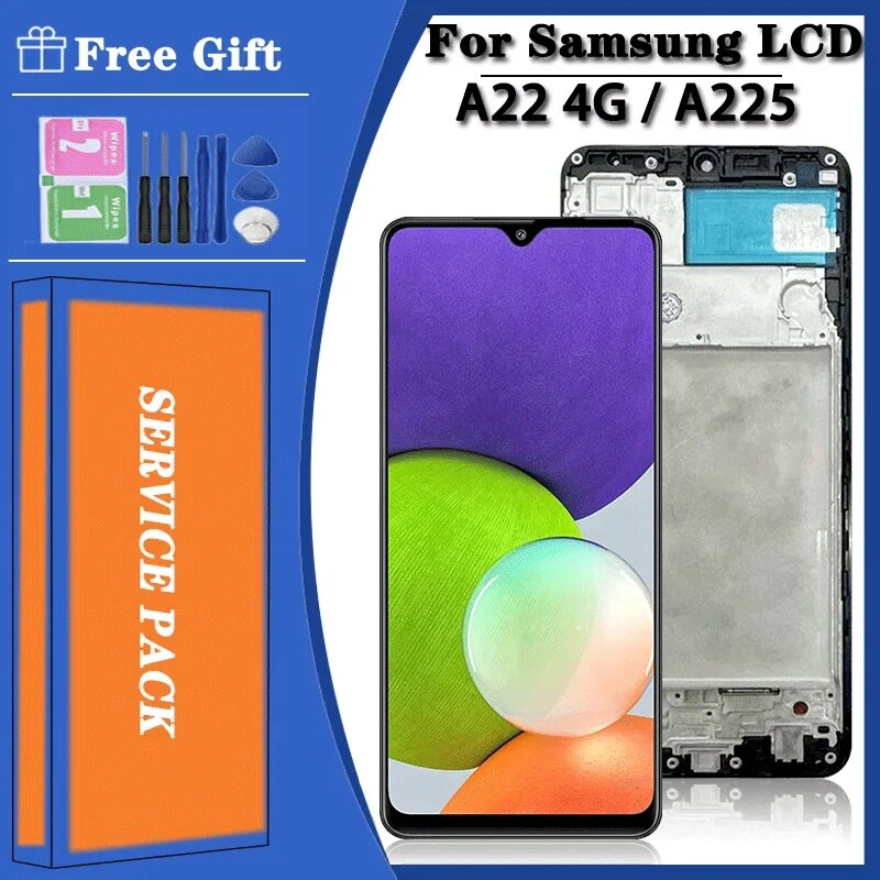OLED для Samsung A22 4G A225 A225F SM-A225F SM-A225F/DS ЖК-дисплей сенсорный экран дигитайзер в сборе Замена