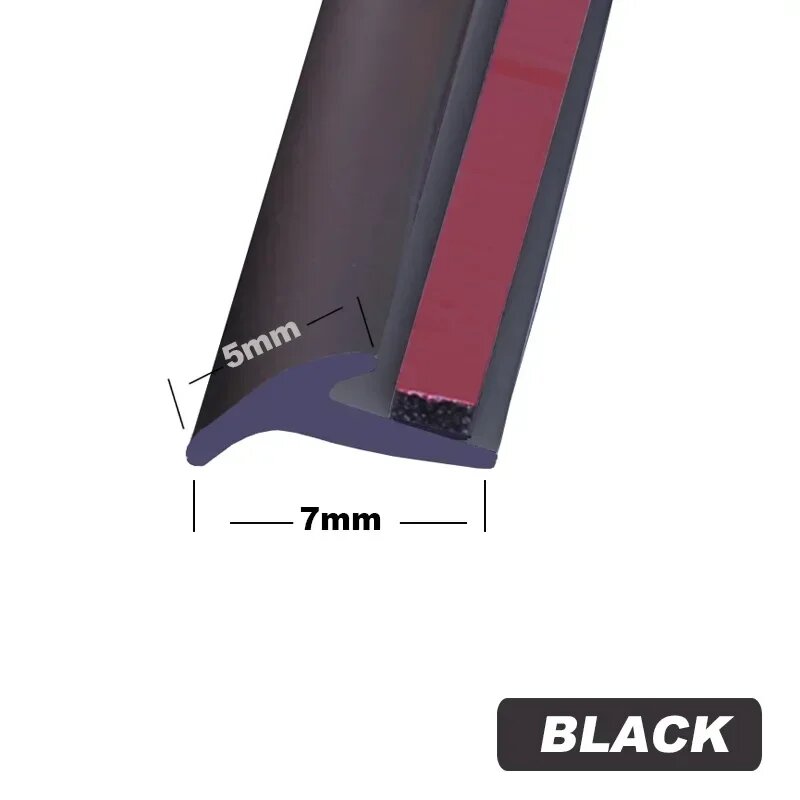2 м универсальная автомобильная резиновая уплотнительная лента, автомобильное 5mm black T