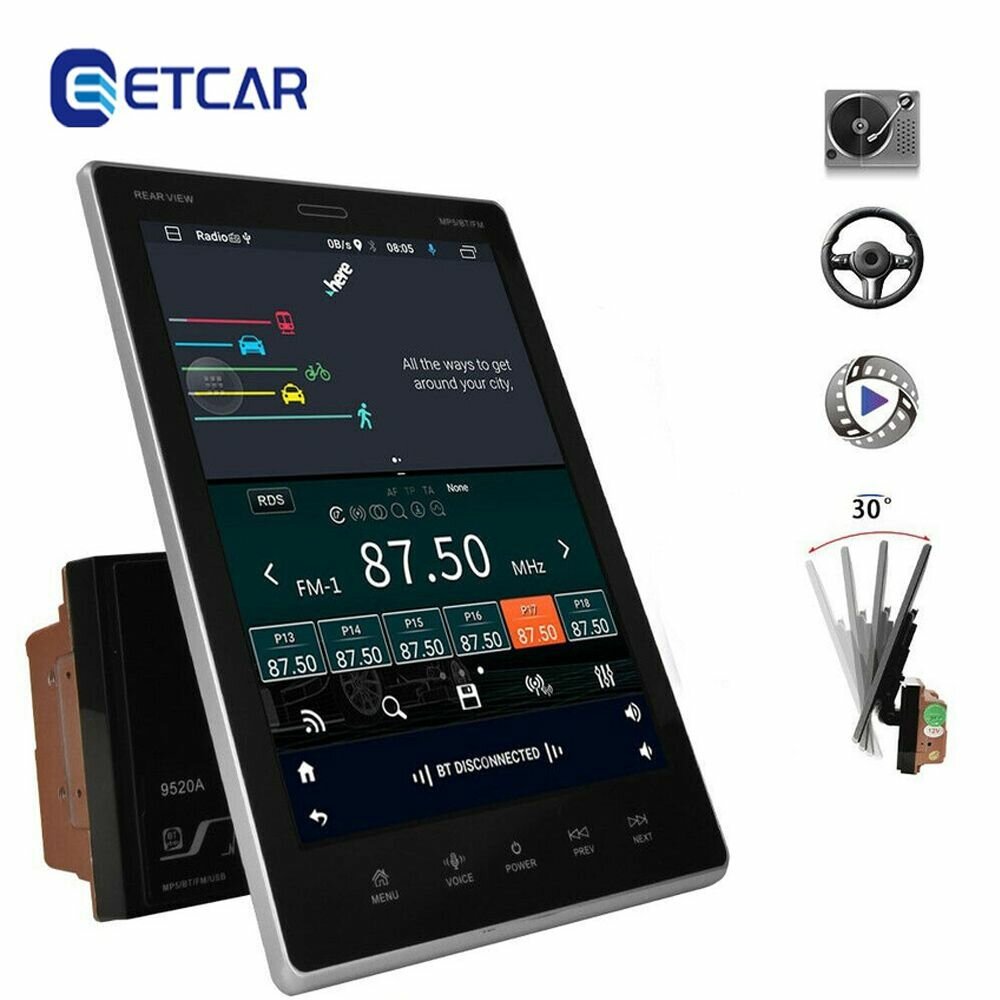 2Din 9.5 '2.5D IPS Сенсорный экран Универсальный автомобильный 2ГБ+32ГБ мультимедийный плеер Поддержка камеры заднего вида, мультитач, Phonelink, Bluetooth , функции FM/WIFi