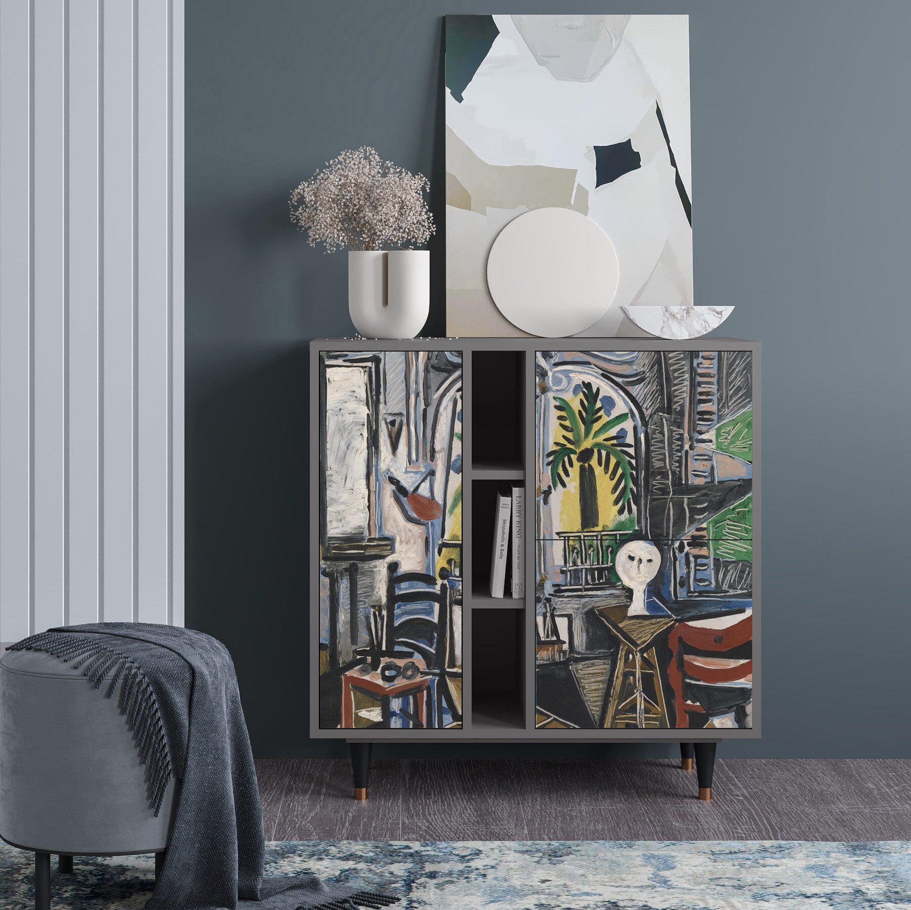 Комод - STORYZ - BS5 The Studio by Pablo Picasso , Размер - 94 x 96 x 41 см, Цвет корпуса - , Серый