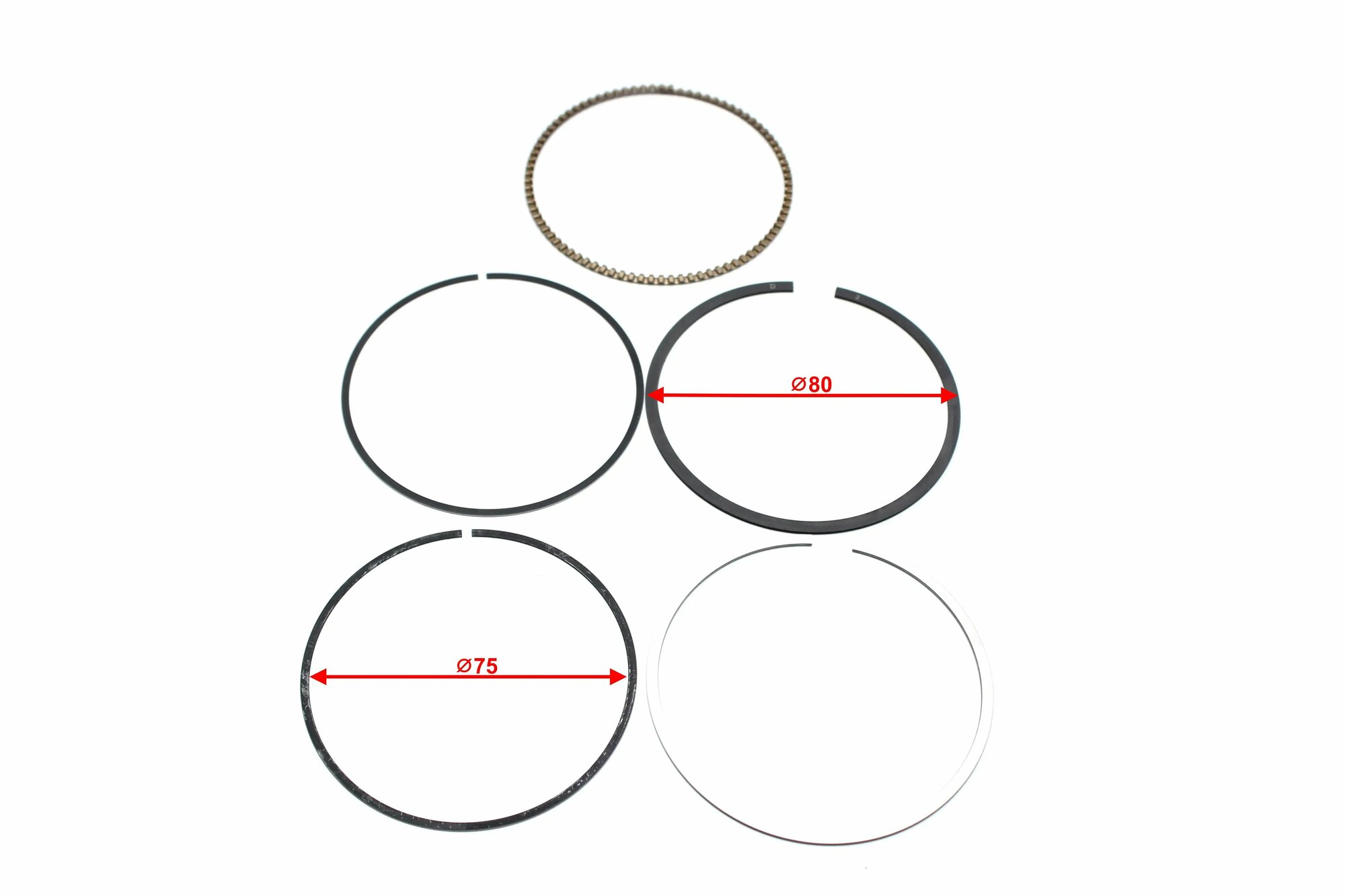 Кольца поршневые (компл.) KAYO двиг. ZS NC250 (вод. охл.) CN на мотоцикл, питбайк, эндуро.