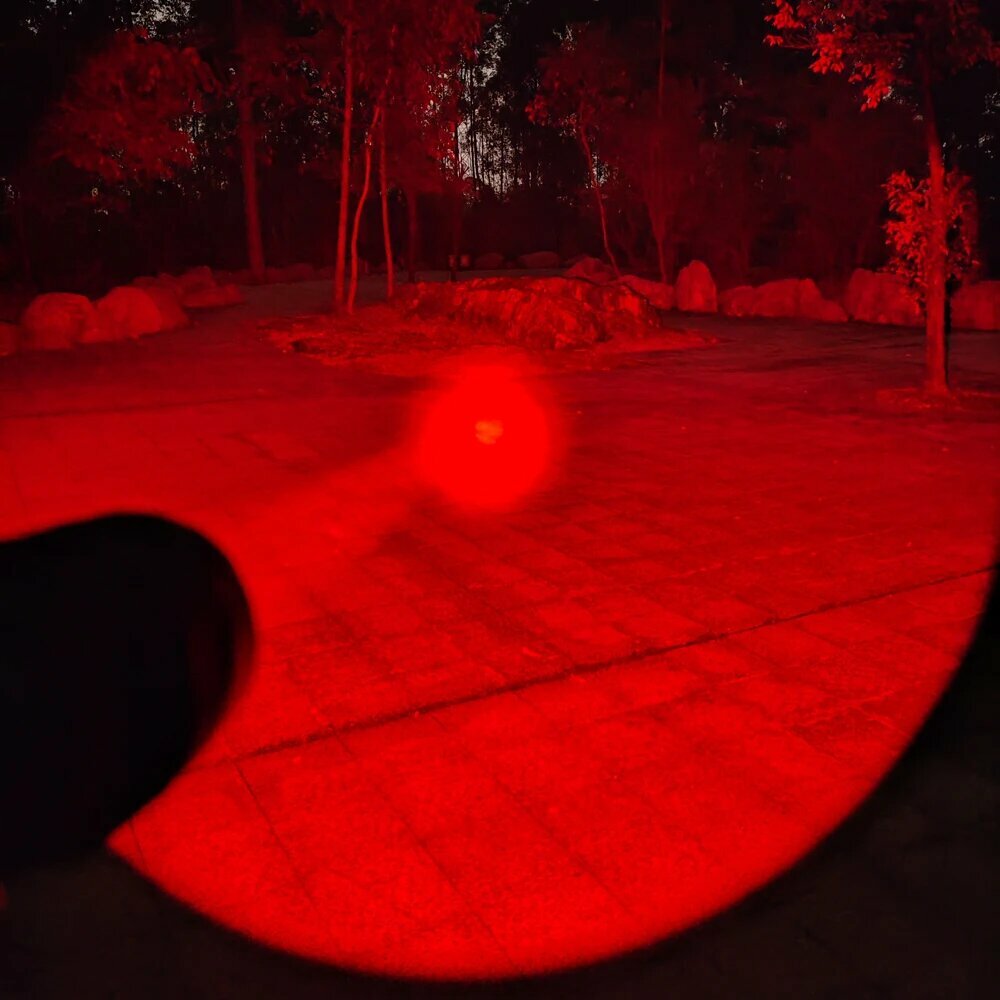 CONVOY C8 Plus красный фонарик LED 18650 Desert Tan, KR CSLNM1.23 620nm, 12 groups, With 18650 battery