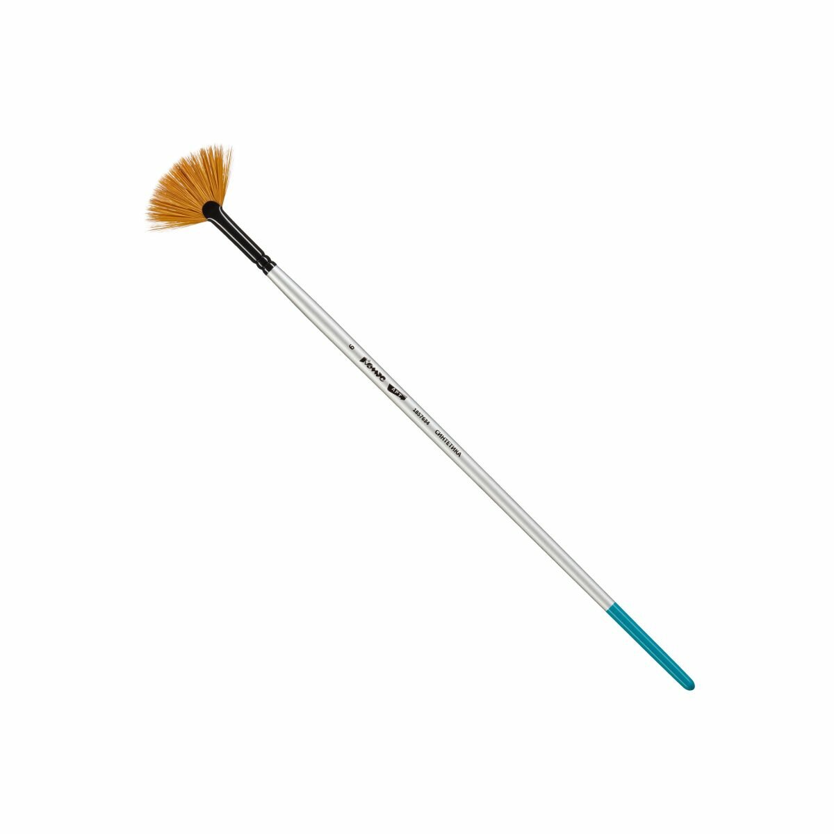 Кисть художественная Комус Арт, синтетика, мягкая, веерная, №6, длинная ручка (1857634)