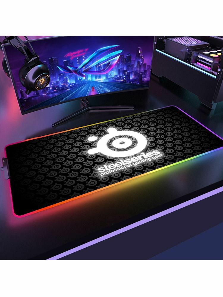 Игровой коврик SteelSeries Sai Rui RGB, 40x90 см, нескользящий, прошитые края