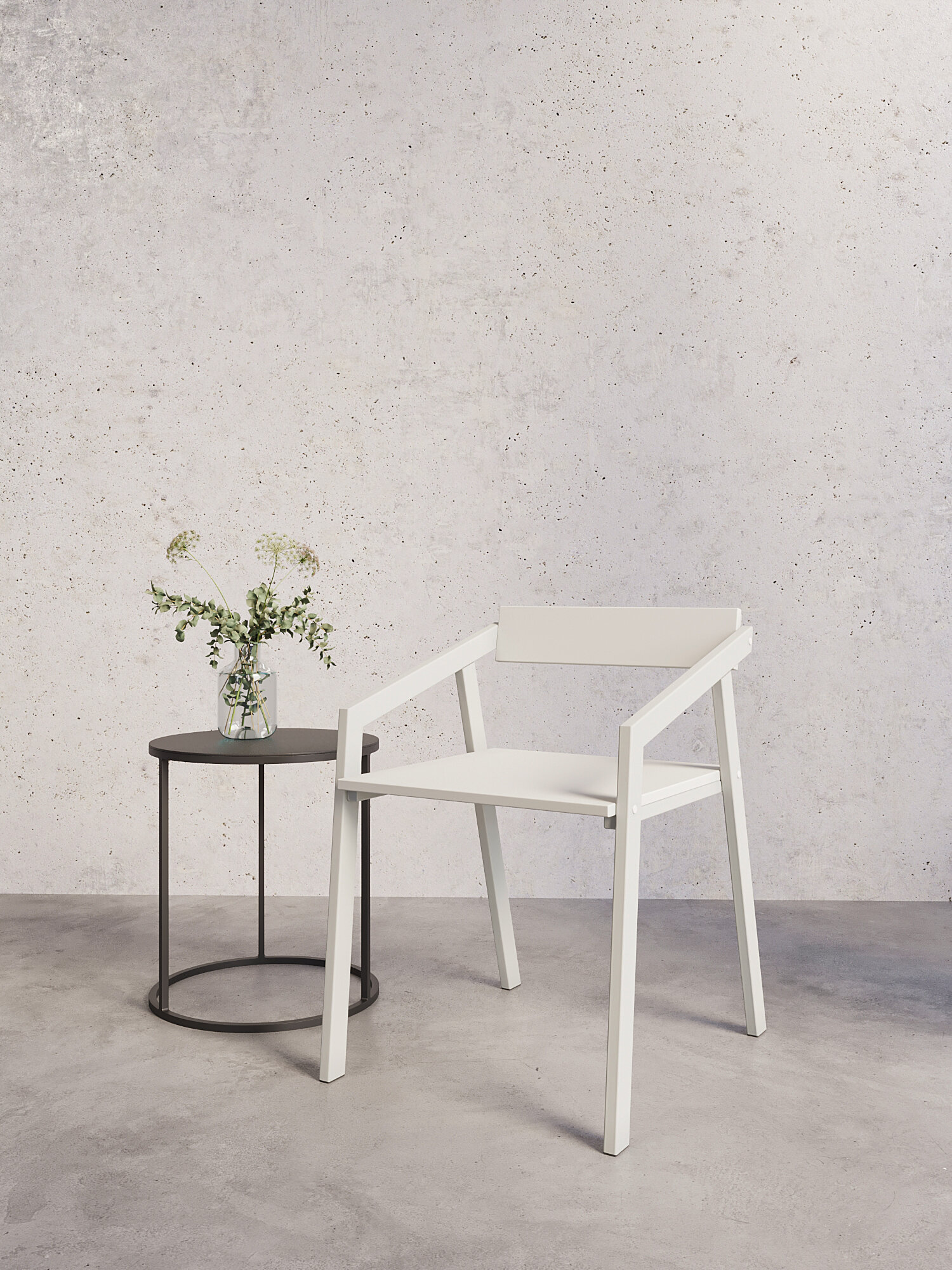 Стул с подлокотниками для дома для офиса, для сада LOFT белый/белый