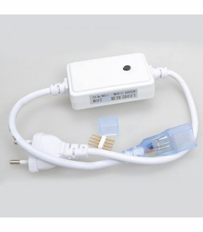 Вилка-контроллер для подключения ленты RGB 220В, без пульта