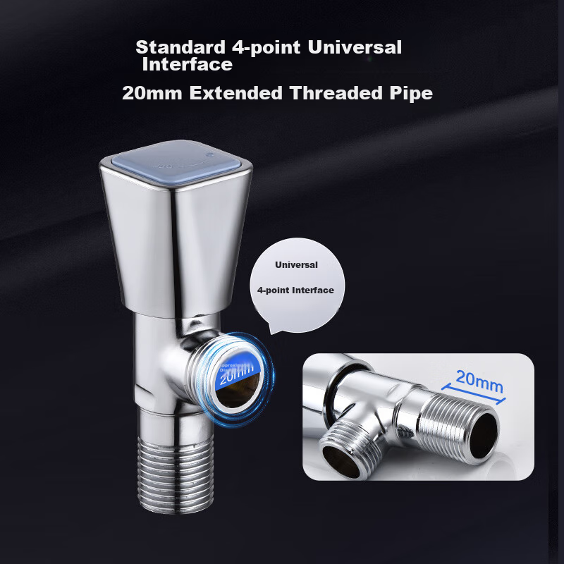 JD Jingzao Brass Thickened Triangular Valve, Hot And Cold Water Stop Valve, 1/2 Inch Inlet And Outlet, Hot Water Angle Valve, Red