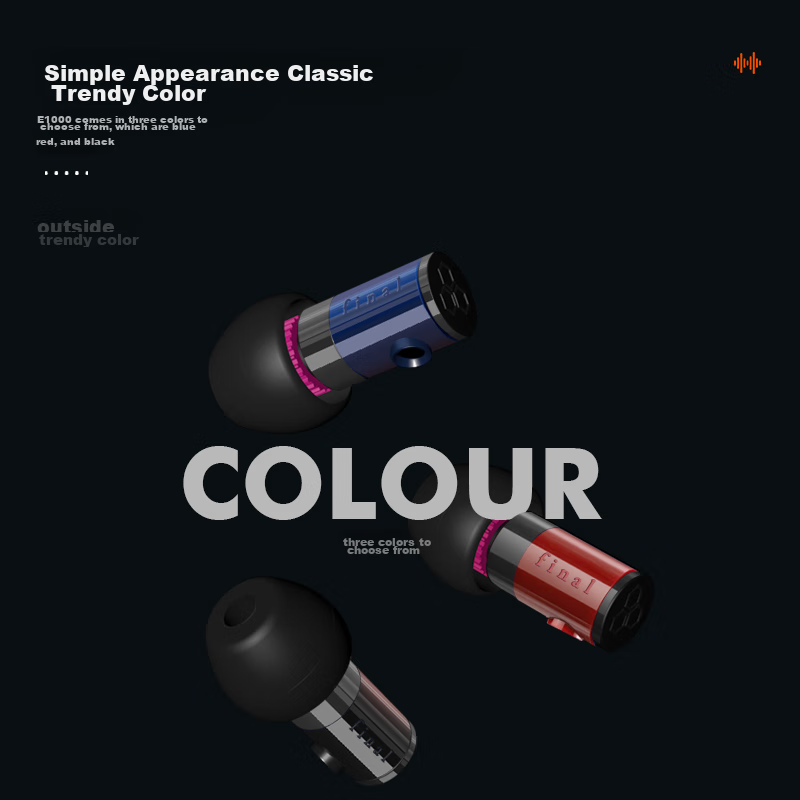 FINAL E1000 Portable In-Ear Headphones, Lossless Music Earphones, Trendy Earphones, Black