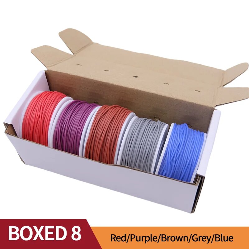 Силиконовые провода 5 цветов 20/22/24/26/28/30AWG 22AWG x10m x5 rolls, Boxed 8