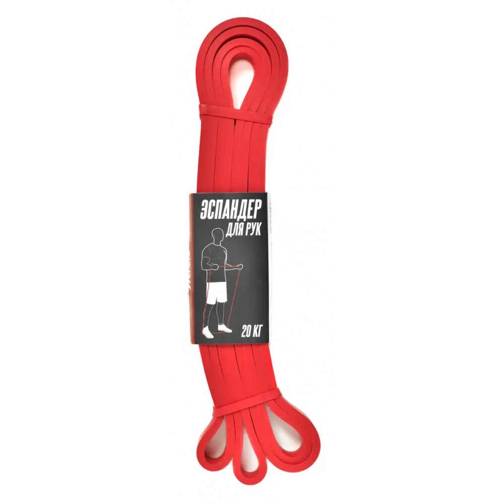 Fitrule Резинка для фитнеса (экспандер для рук), 1000 см х 1.5 см, 20 кг, Цвет Красный