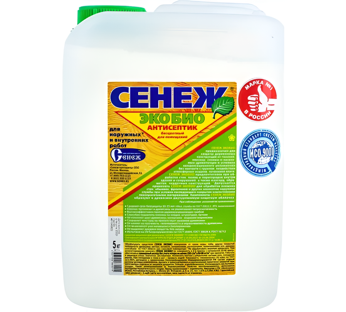 Антисептик Сенеж экобио 5 кг — защита древесины от гниения, плесени, синевы и насекомых, для внутренних и наружных работ