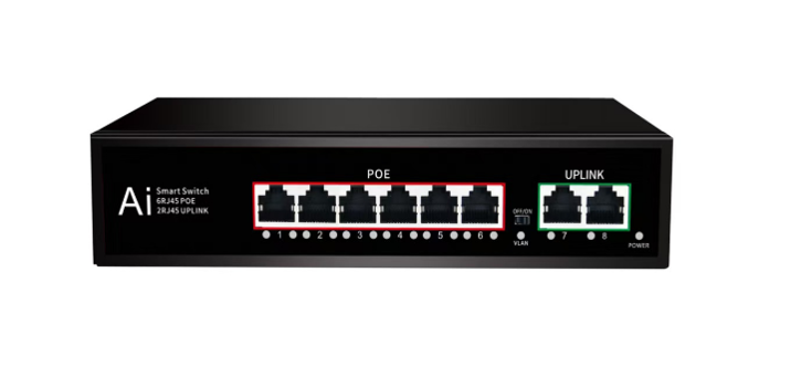 Коммутатор сетевой KAON KN-6F2FB, 6 портов PoE 6*10/100Mbps + 2 Uplink