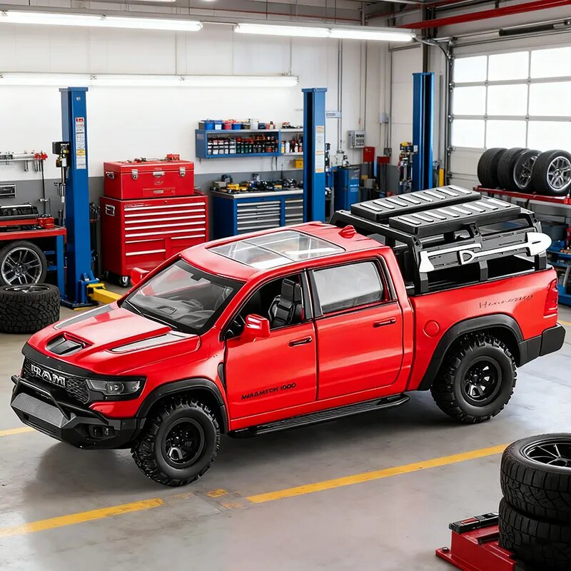 Миниатюрная модель автомобиля из литого металла Додж Мамот 1000 TRX модель автомобиля Игрушки 1:32 Dodge Mammoth 1000 TRX, Свет и звук