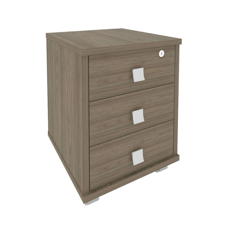 Тумба мобильная под стол (3 ящика, с замком) Style Riva Л. ТМ-3 Вяз Благородный 420*450*563