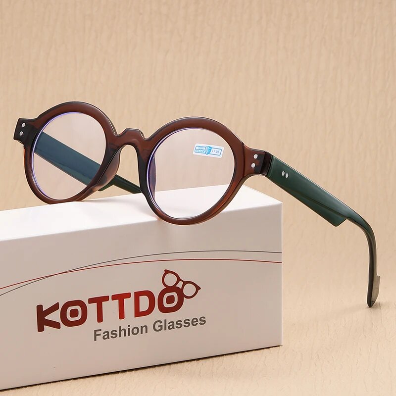 Новые круглые очки для чтения в стиле ретро для женщин, очки для чтения с защитой от синего света, пресбиопии и дальнозоркости, черные мужские очки + 1,0 + 1,5 + 2