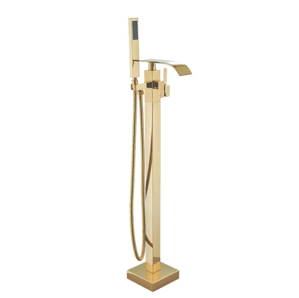 Напольный смеситель для ванны водопад Wergrauf FF-04GM. Смеситель с душем