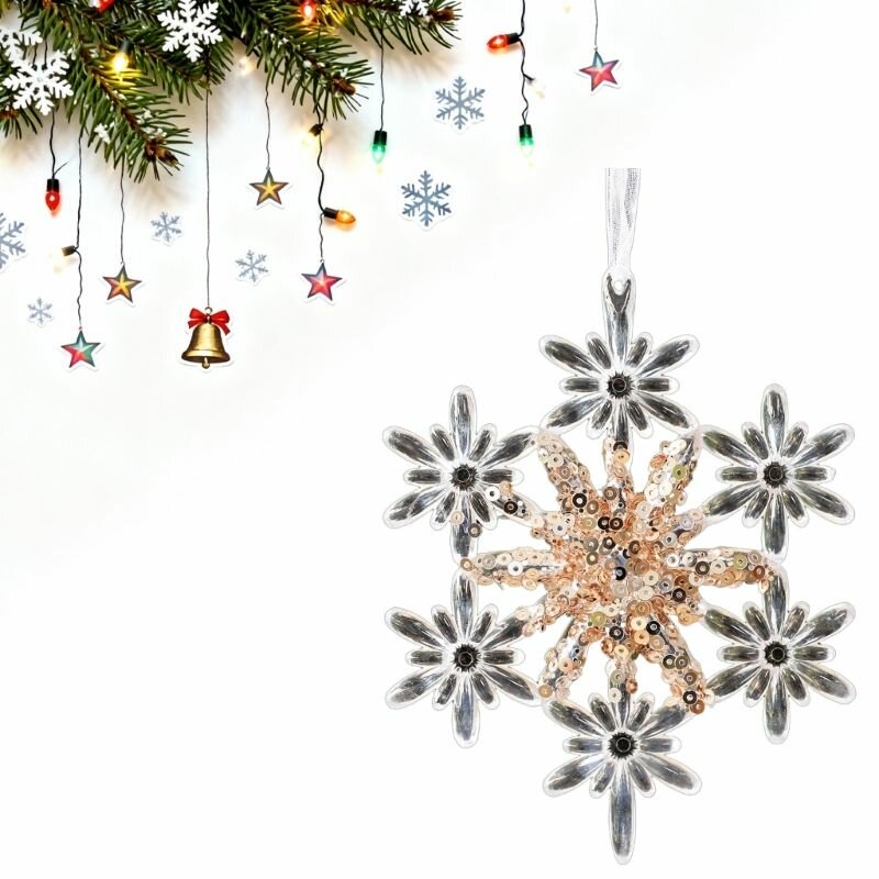 Рождественская Акриловая Подвеска В Виде Снежинки