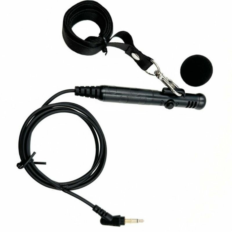 Подвесной шейный микрофон для переводчика путеводителя-черный-с ремешком
