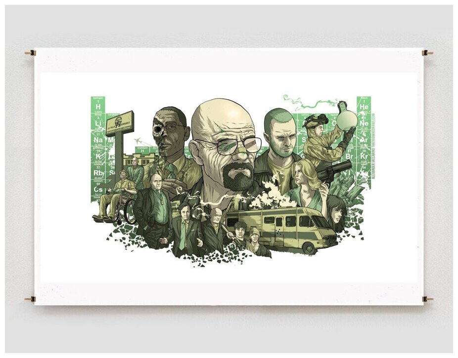 Постер плакат для интерьера "Сериал: Во все тяжкие. Breaking Bad"/ Декор дома, офиса, комнаты A3 (297 x 420 мм)