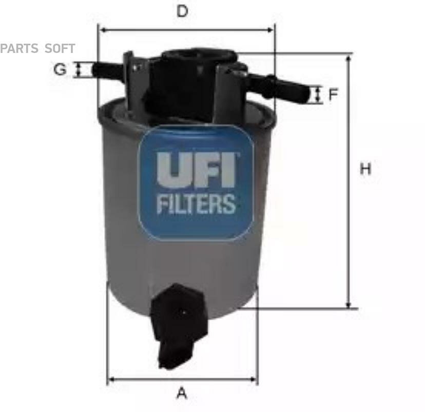 Фильтр топливный Infiniti FX30Q70QX50QX70 30D UFI арт. 2402001