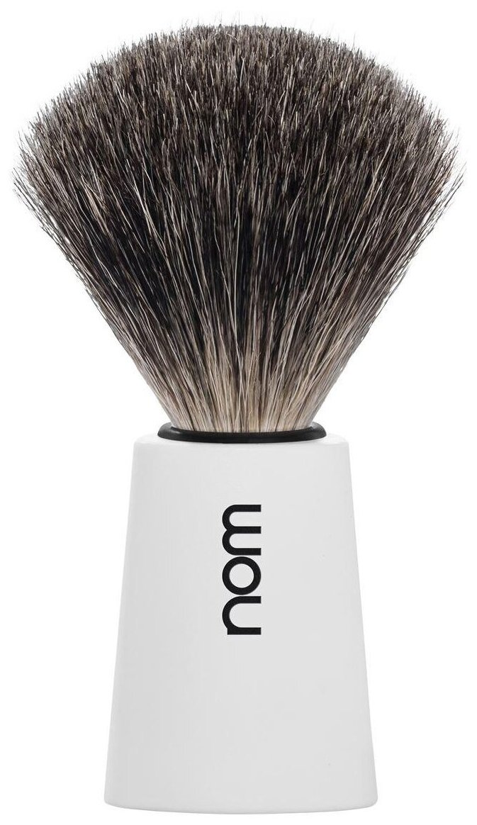 Помазок NOM CARL, натуральный барсучий ворс, белый пластик