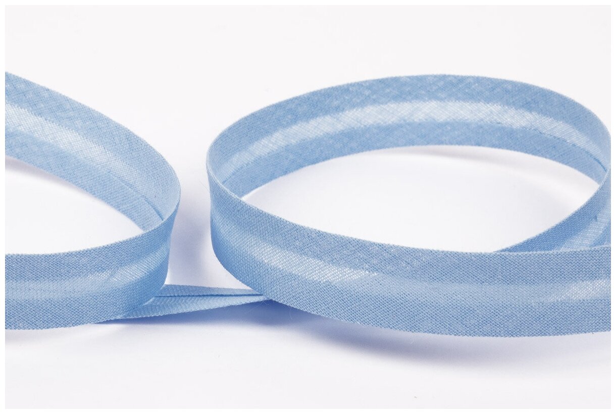 Косая бейка Х/Б "Gamma" GK-15C 14 - 15 мм 132 м 1 м №042 голубой