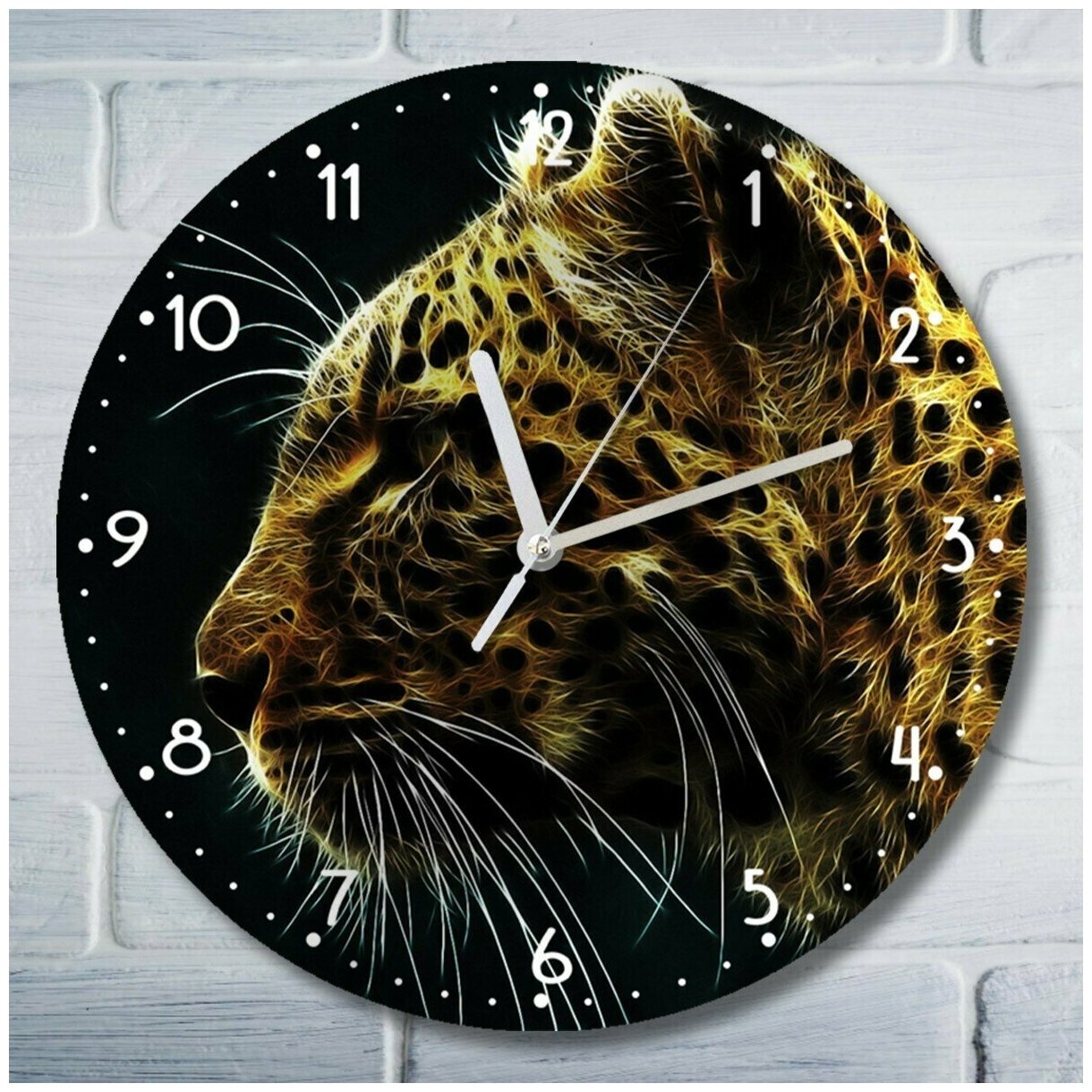 Настенные часы УФ с рисунком животные гепард ягуар - 3000
