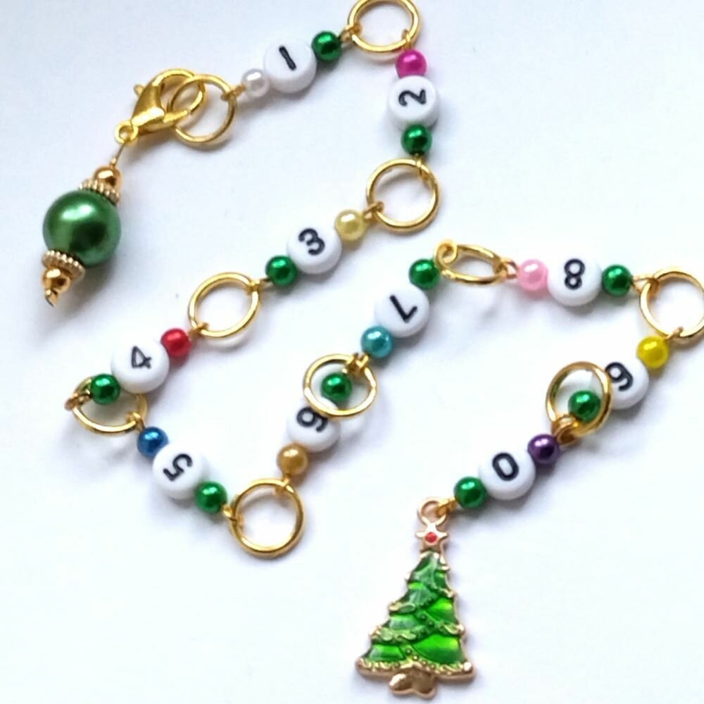 Счетчик рядов для вязания спицами плюс маркер четных и нечетных рядов Новый год