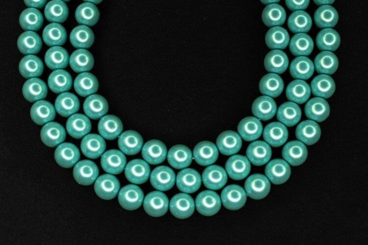 Жемчуг Preciosa, цвет 30019 бирюзовый радужный, 8мм, 10шт