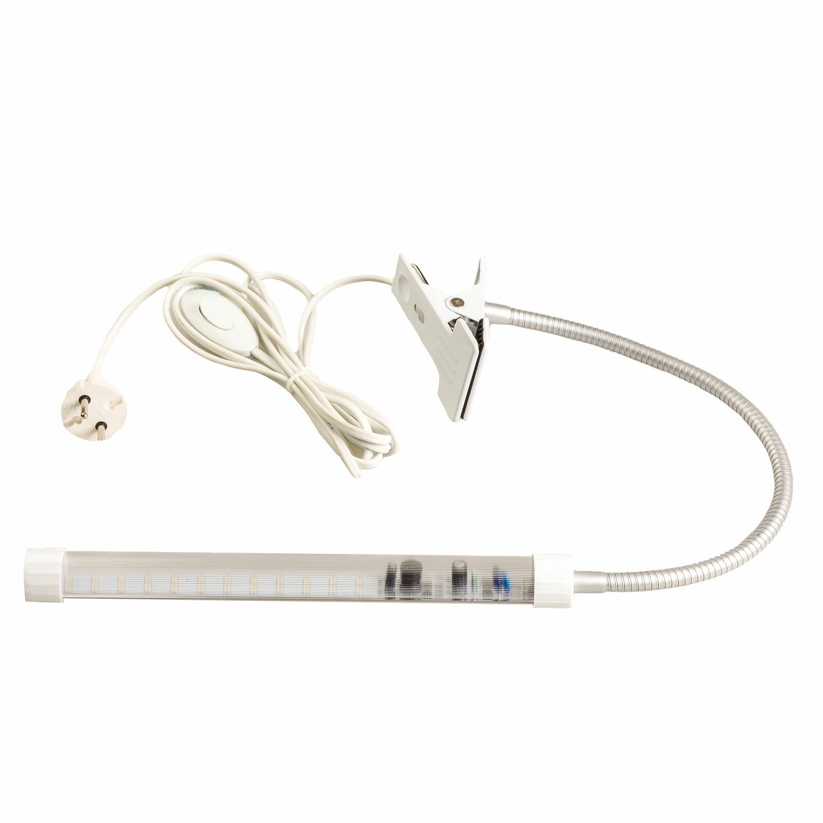 Cветодиодный светильник станочный пром (220V) с выключателем, с клипсой