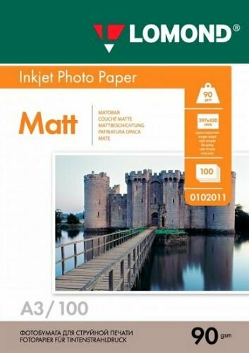 Бумага Lomond 0102011 A3 матовая, 90г/м2, 100 листов