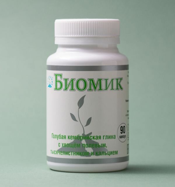 Биомик с голубой кембрийской глиной, тысячелистником, хвощем полевым, кальцием