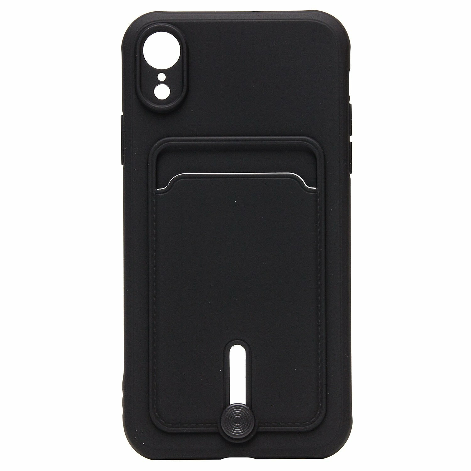 Чехол-накладка для Apple iPhone XR (черный) - SC304 с картхолдером