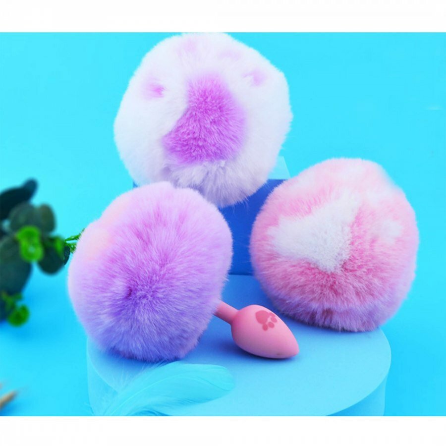 Анальная силиконовая пробка с хвостом