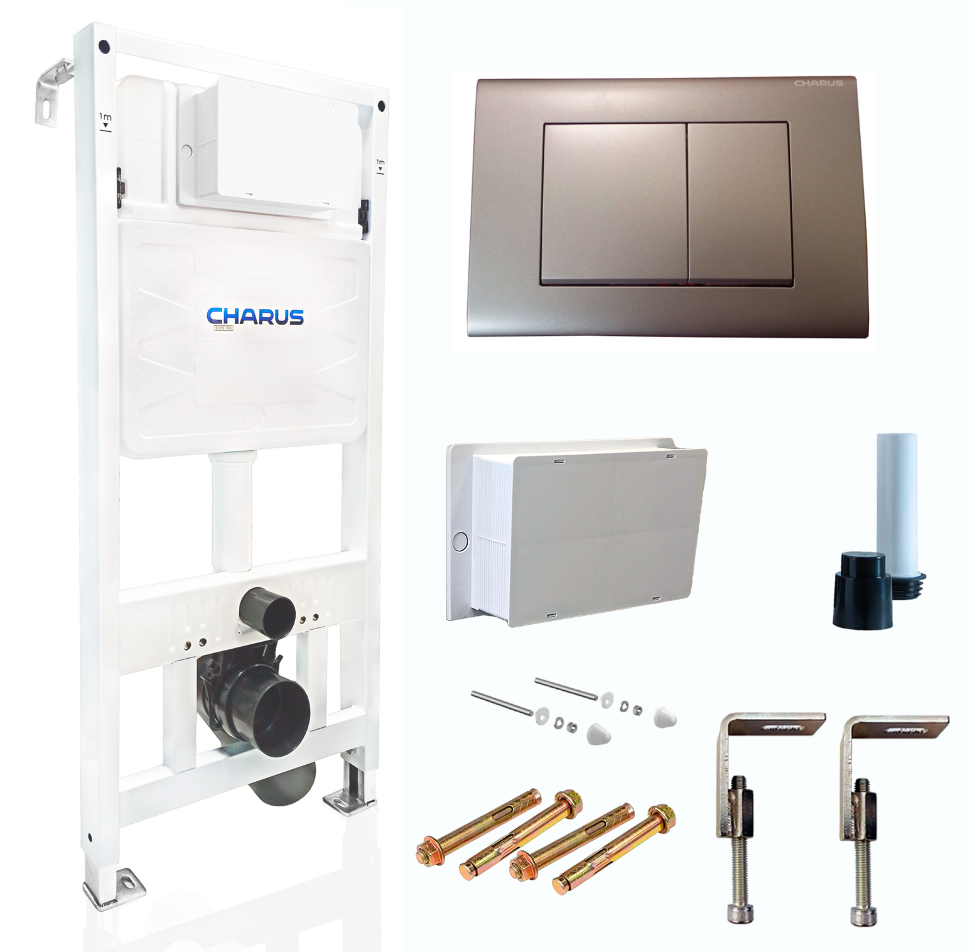 Инсталляция для подвесного унитаза CHARUS CC.300.80.01+ Клавиша MINIMALISTA FP.310. GRP.01 Графит
