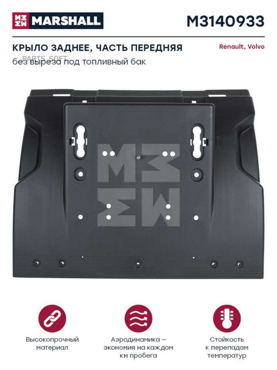 Крыло заднее! перед. часть черный пластик VOLVO MARSHALL арт. M3140933