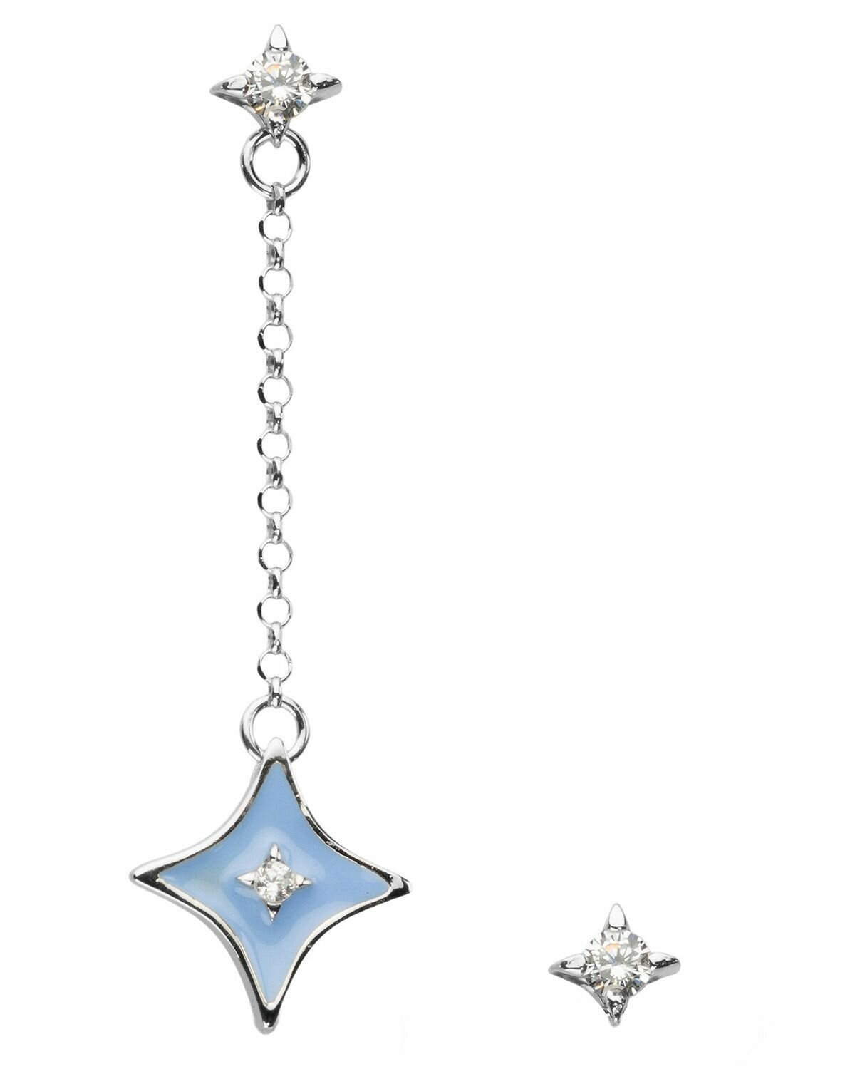 Серьги с подвесками, серебро, 925 проба, родирование, эмаль, фианит