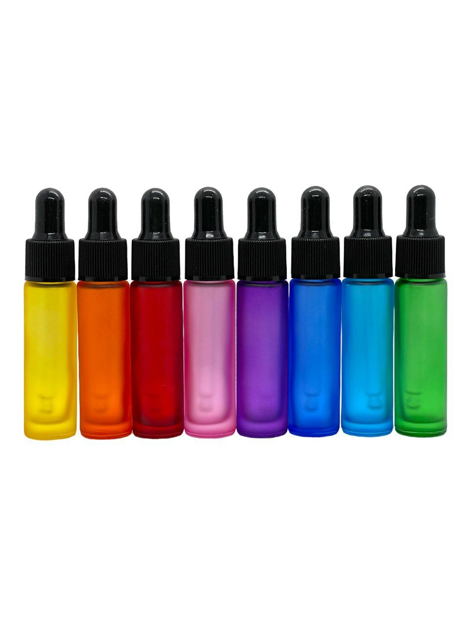 Набор пипеток для эфирных масел, флакон 10 мл, 8 штук, разноцветное стекло